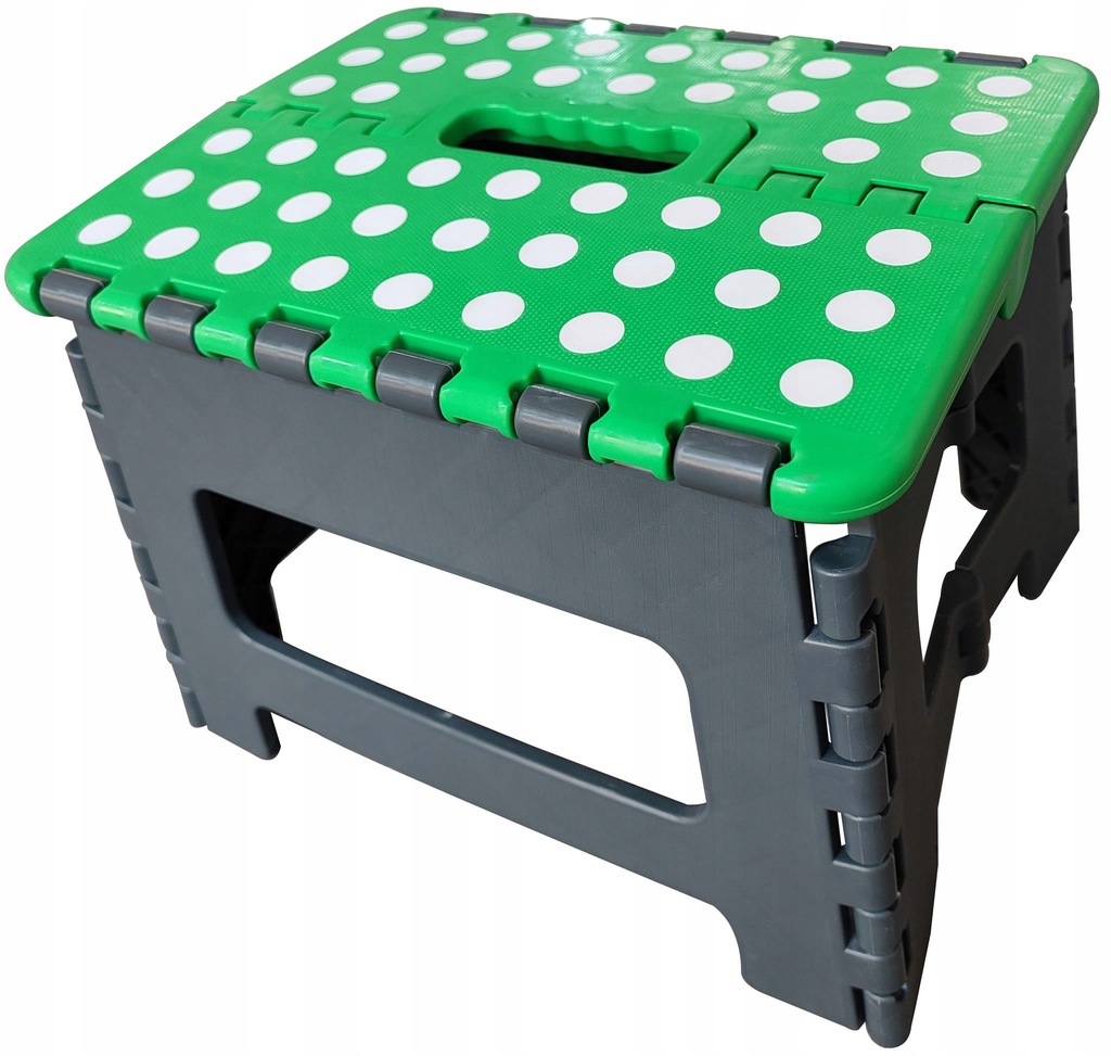SZARY TABORET Składany SOLIDNY PLASTIKOWY MAŁY - 12174596341 ...