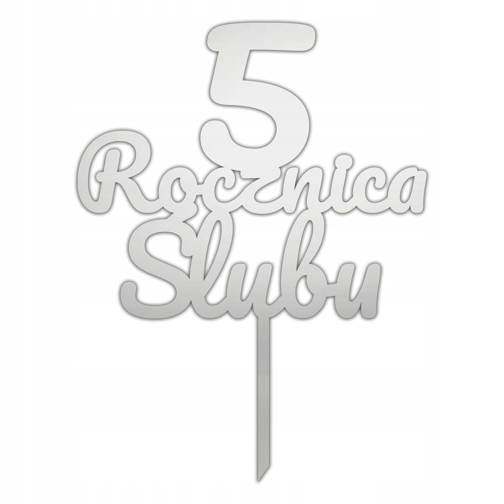 TOPPER TOPER NA TORT 5 ROCZNICA ŚLUBU SREBRNY - 12246899976 - oficjalne archiwum Allegro
