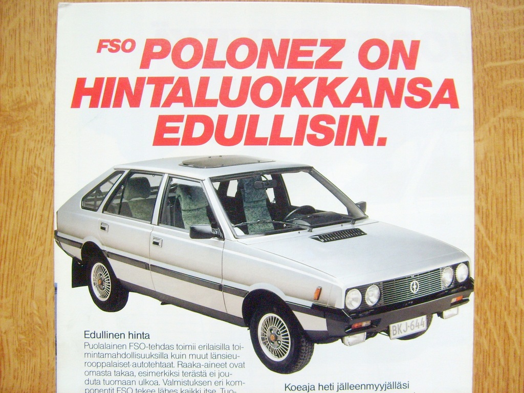 FSO POLONEZ 1300 / 1500 '89 *FINLANDIA / stan BDB - 12328410366 ...