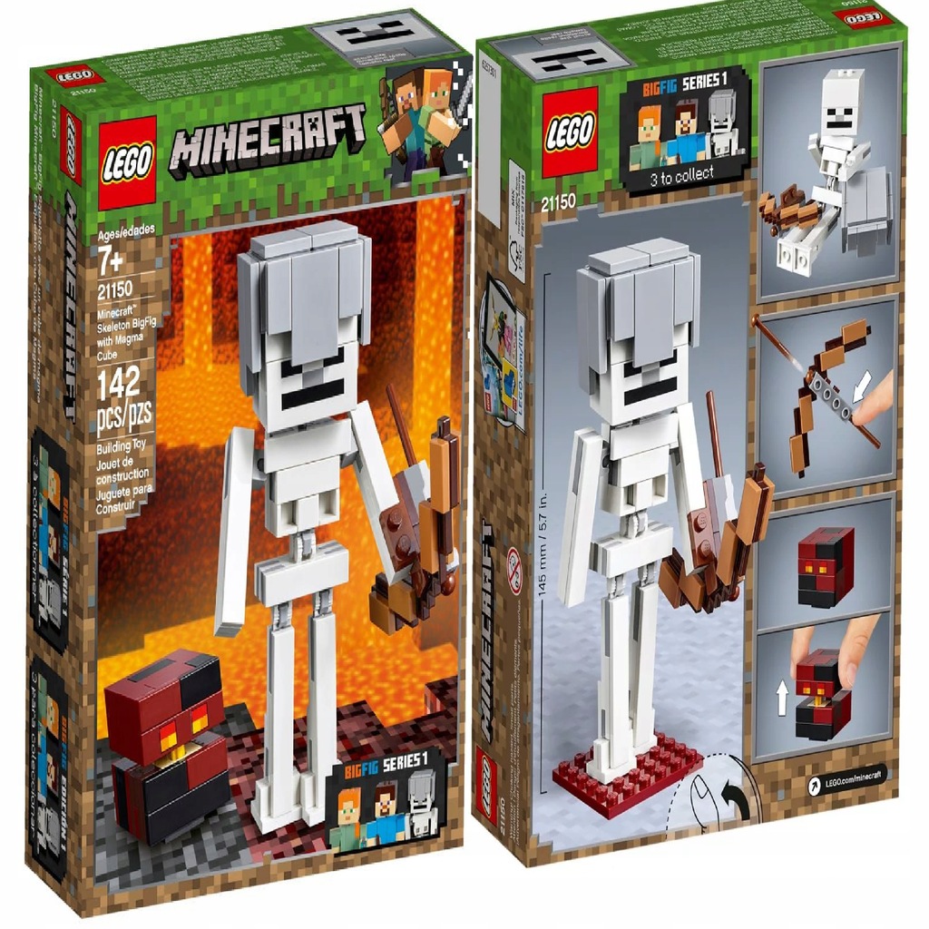 LEGO Minecraft BigFig - szkielet z kostką magmy - 11570389451 ...