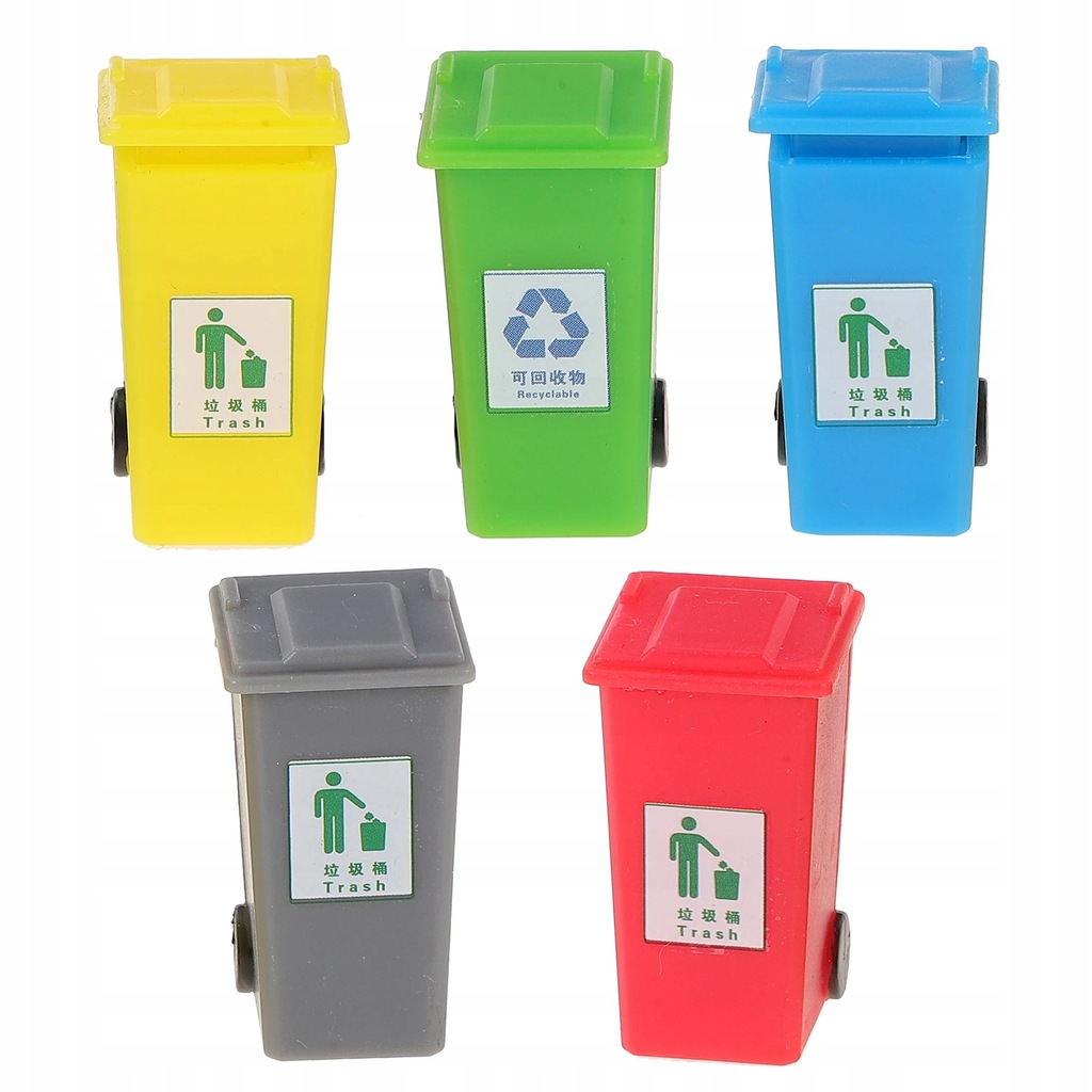Mini Trash Can Desk Miniature Garbage Bin 5 Pcs - 13698249897 ...