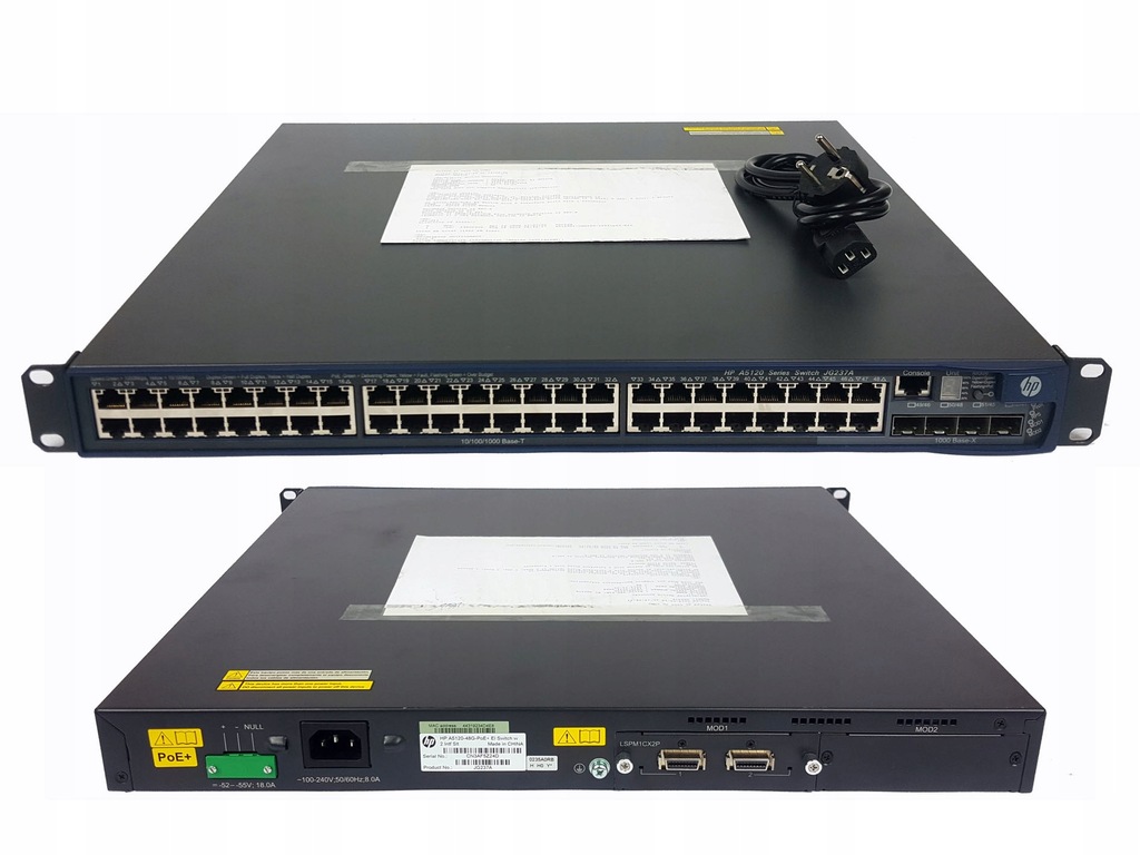 HP A5120-48G-PoE+ EI Gigabit Switch JG237A LSMP1CX - 8151640213 ...