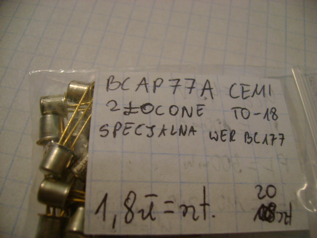TRANZYSTOR BCAP77A CEMI WERSJA SPECJALNA BC177A - 7447322518 ...
