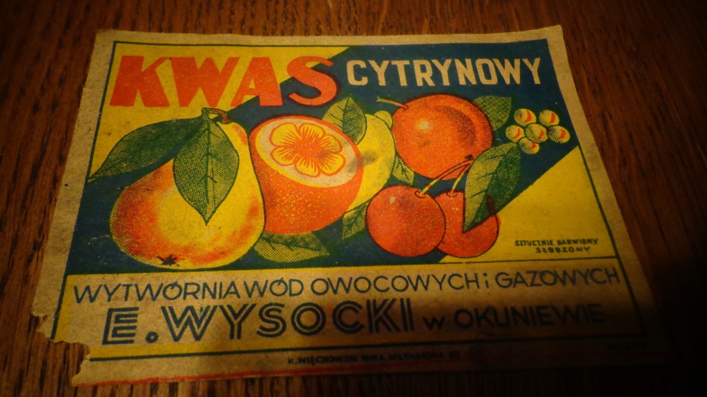 Etykieta-opakowanie PRL Oranżada lemoniada Okuniew - 15044854264 - oficjalne archiwum Allegro