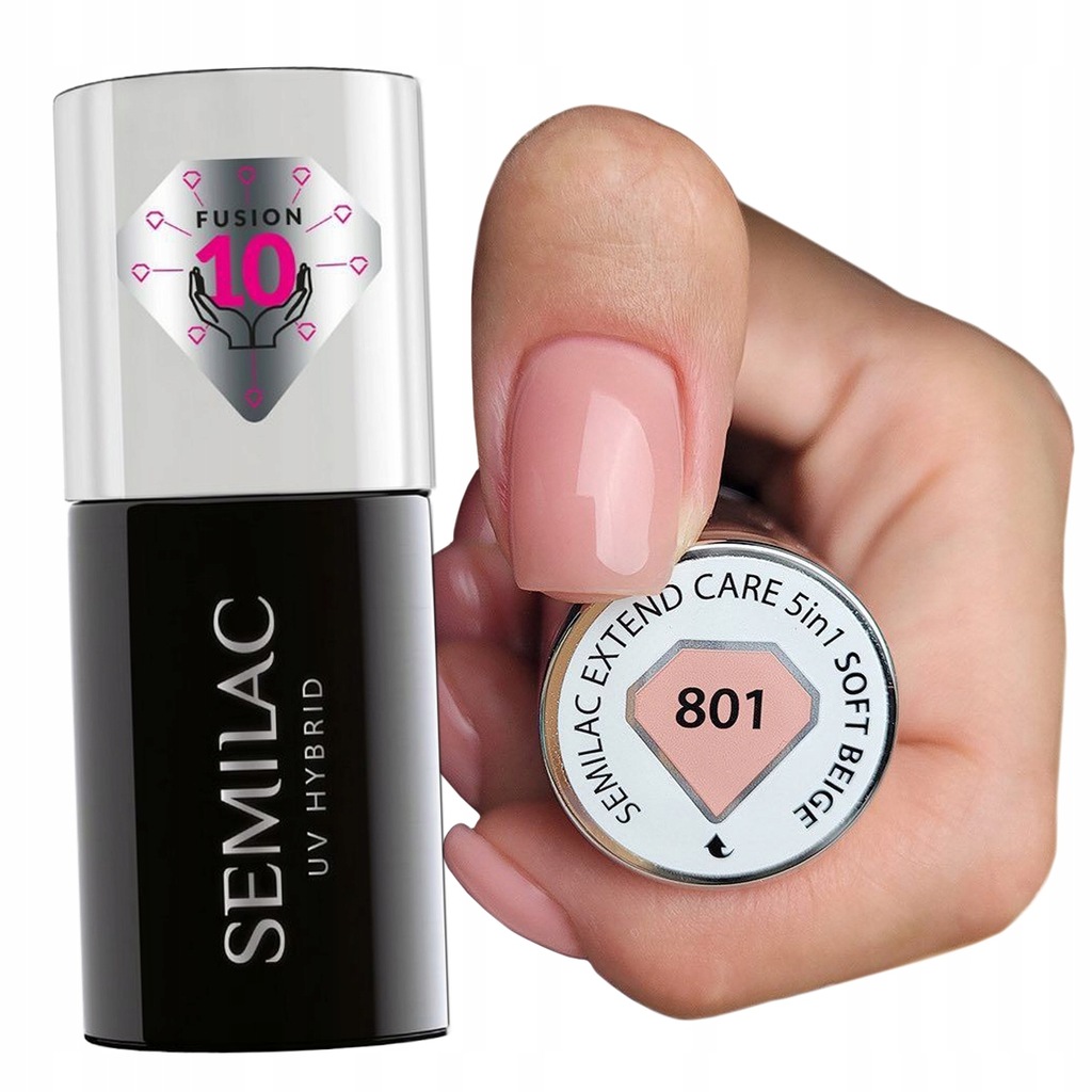 Semilac 801 Extend Care 5w1 Soft Beige lakier 7 ml - 11457169675 ...
