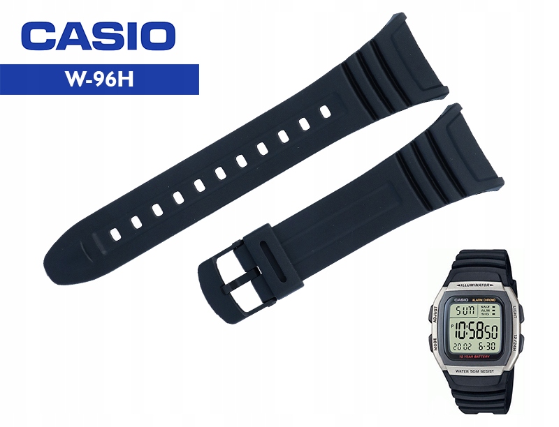 Oryginalny pasek do zegarka CASIO W-96H 18mm - 12563081278 - oficjalne archiwum Allegro