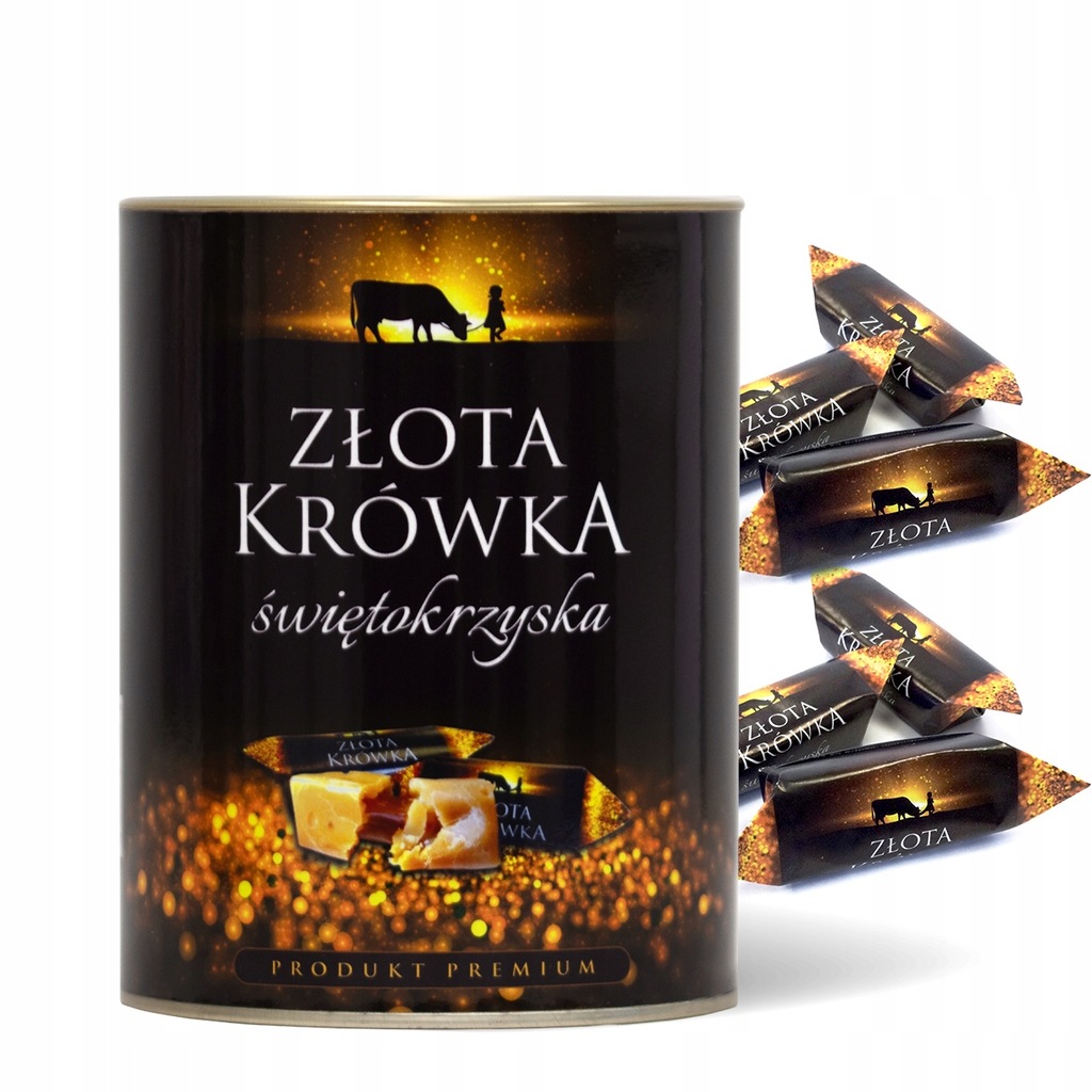 ZŁOTA KRÓWKA ŚWIĘTOKRZYSKA mleczna cukierki krówki na prezent 400g ...