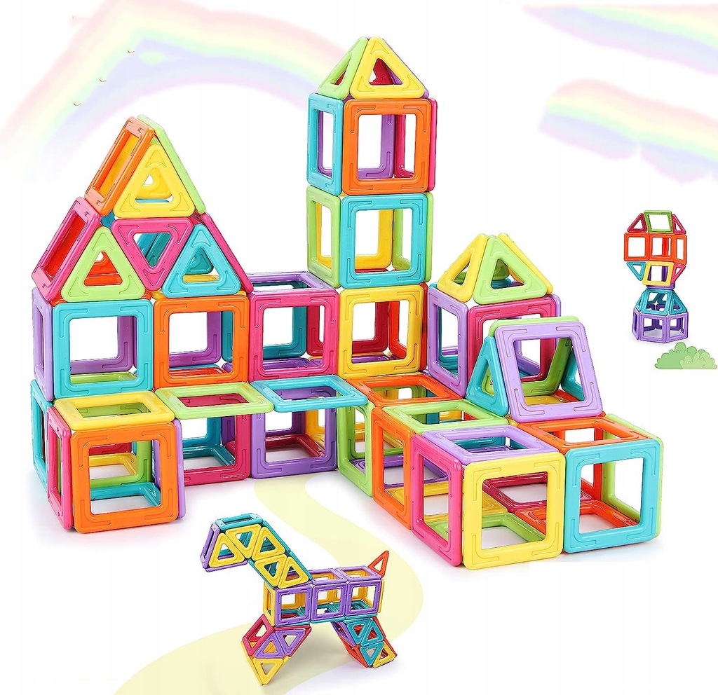 MAGNETIC 3D KLOCKI BLOCKS ZESTAW DLA DZIECI 3+ lat - 14735497077 ...