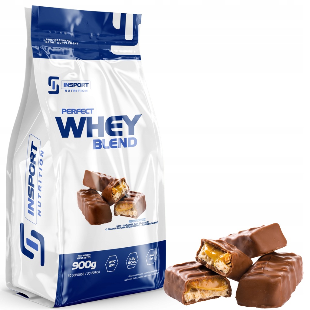 PERFECT WHEY BLEND 900g BIAŁKO WPC WPI BATON ORZECHOWO KARMELOWY ...