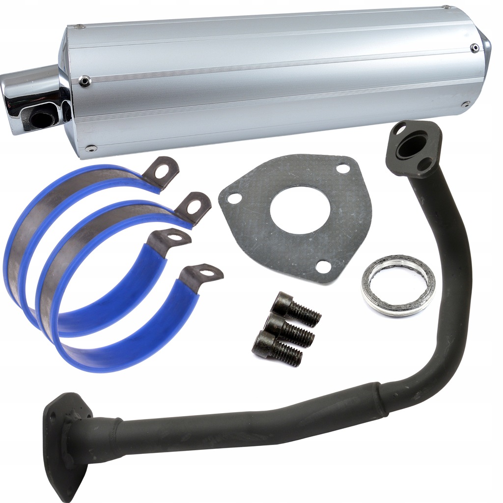 TŁUMIK WYDECH TUBA KOLANKO USZCZELKA SKUTER GY6 4T - 15192089106 - oficjalne archiwum Allegro