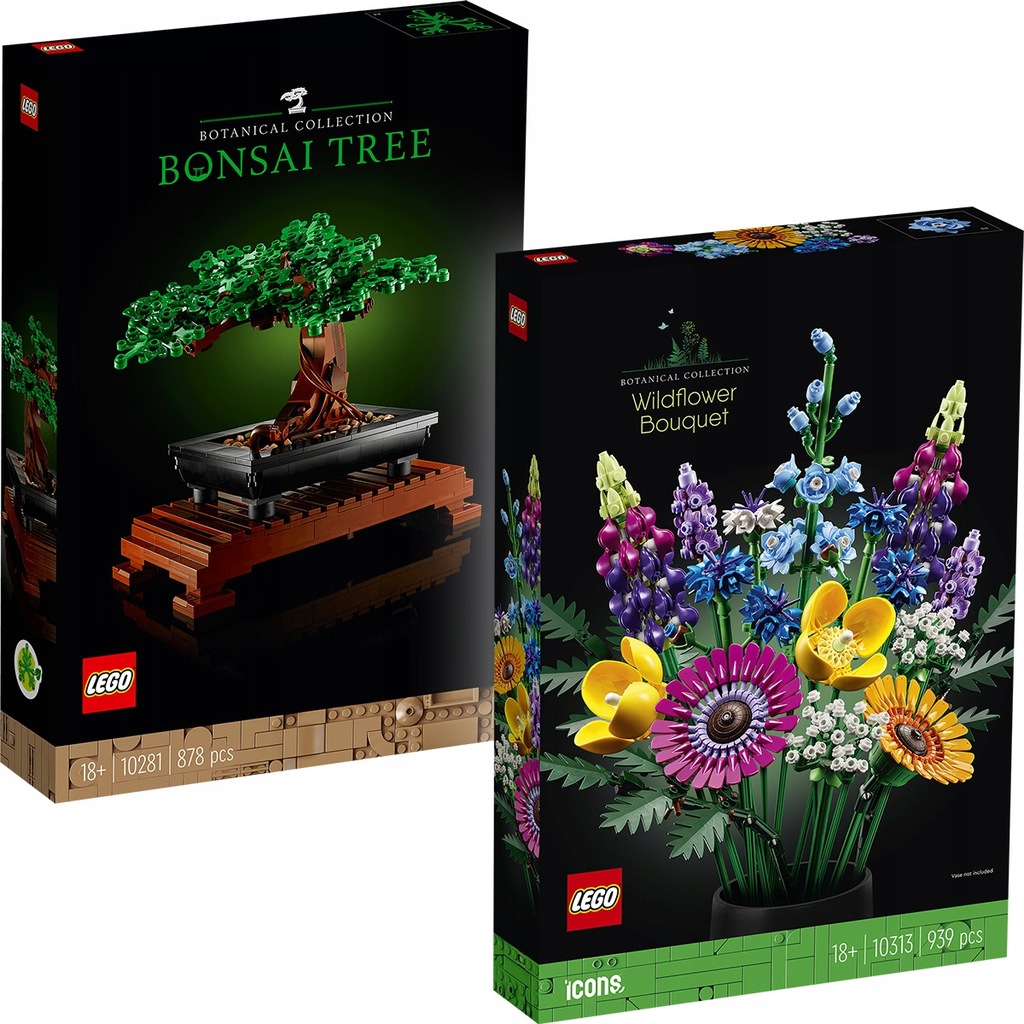 LEGO CREATOR EXPERT Drzewko bonsai 10281 + Bukiet z polnych kwiatów ...