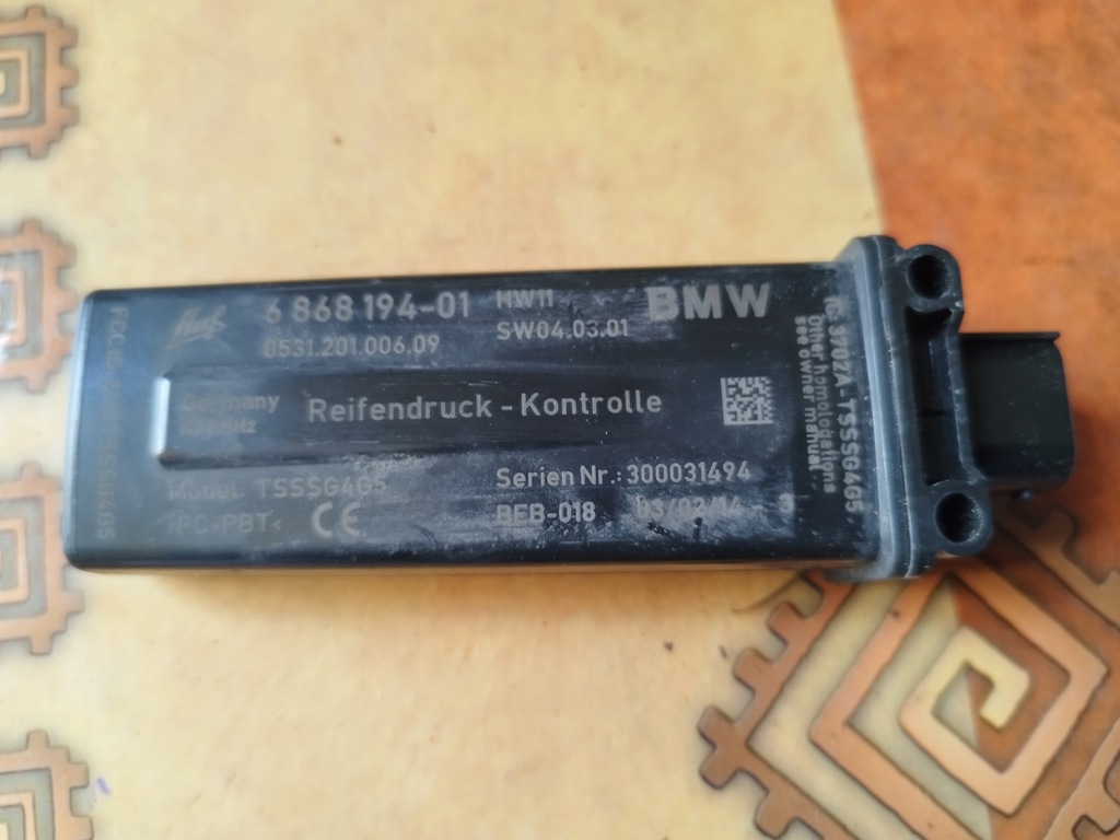 9 CZUJNIK CIŚNIENIA RDC 6868194 BMW E70 E84 E90 - 12598364561 ...