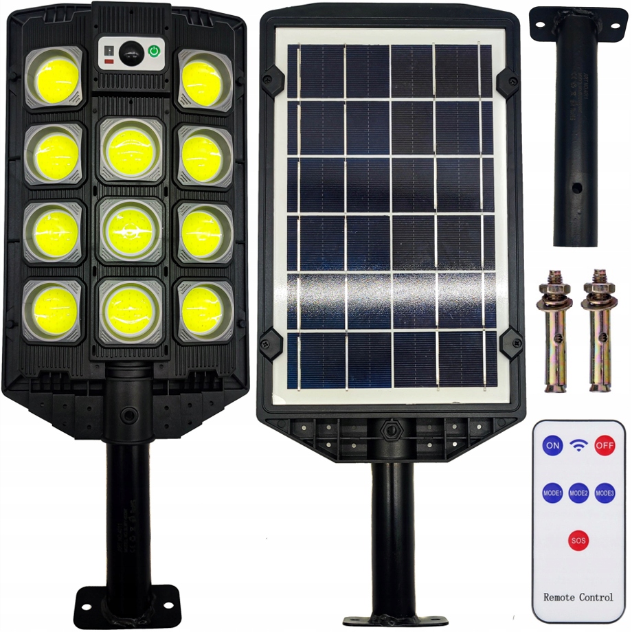 LAMPA ULICZNA LATARNIA SOLARNA LED 600W + UCHWYT - 13916495758 - oficjalne archiwum Allegro