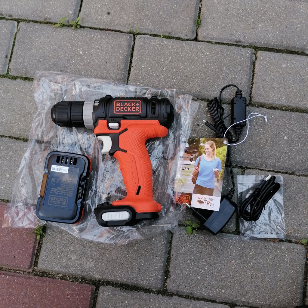 Wiertarko wkrętarka akumulatorowa BLACK+DECKER 12V - 9596178791 - oficjalne archiwum Allegro