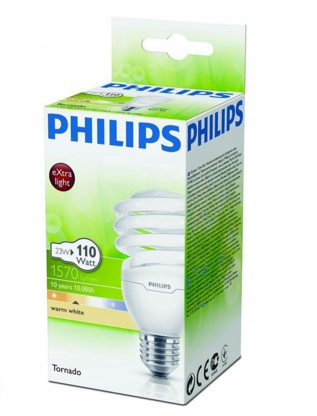 Philips Tornado 23W E27 ~ 110W 1570lm 2700K - 13360617408 - oficjalne ...
