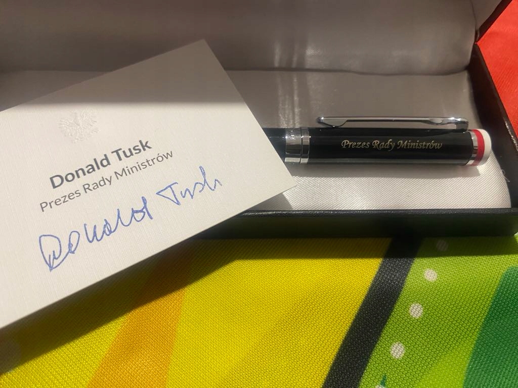 DONALD TUSK - Pióro PREZESA RADY MINISTRÓW z AUTOGRAFEM PREMIERA ...