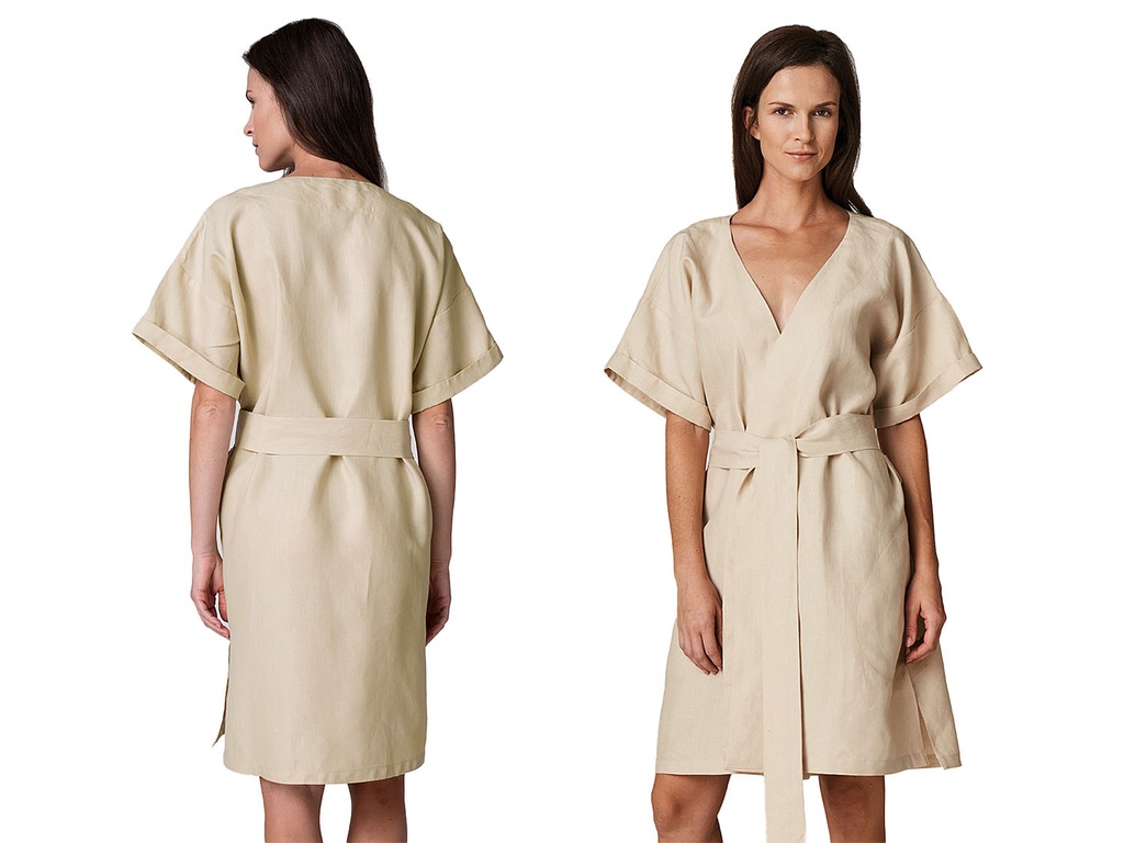 Lniany szlafrok damski LGD 106 L/XL BEŻOWY - 11996481217 - oficjalne ...