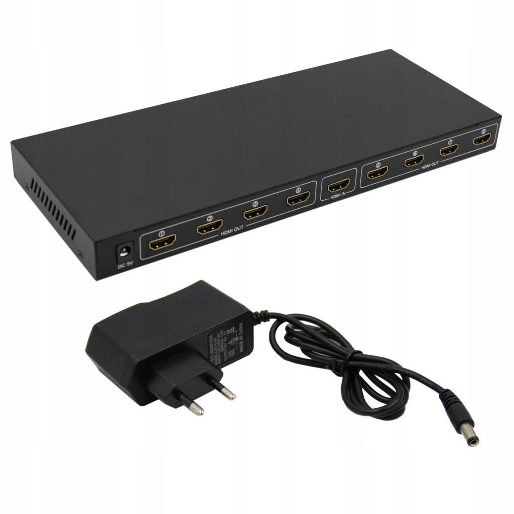 ROZDZIELACZ SPLITTER 1X8 ROZGAŁĘŹNIK HDMI 3D 4K 2K - 12615261281 ...
