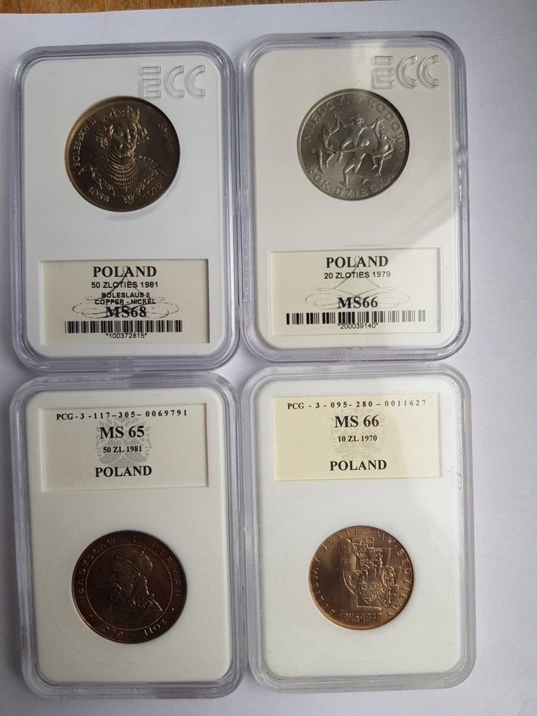 Zestaw grading PRL 50 20 10zl PCG MS65-68 ECC BCM - 12073366410 ...