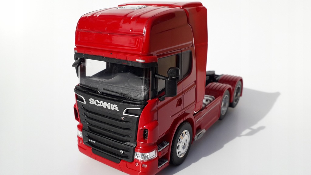 SCANIA V8 R730 Czerwona Metalowy Model WELLY 1:32 - 13296138652 ...