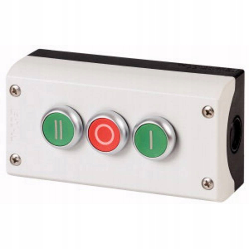 Kaseta sterownicza 3-otworowa z przyciskami zielon - 12428629397 - oficjalne archiwum Allegro