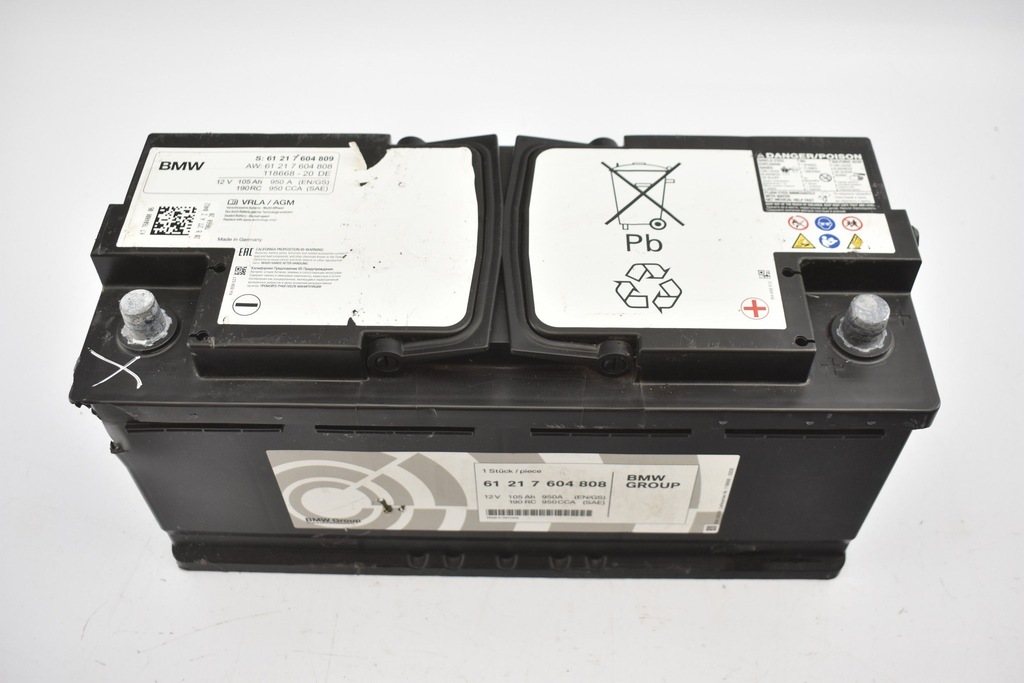 AKUMULATOR VRLA AGM 7604809 7604808 105AH 950A BMW - 12561942098 ...