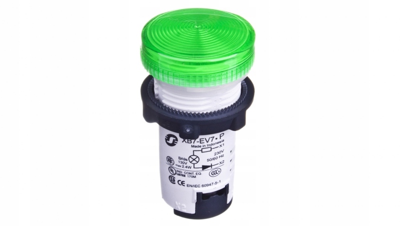 Lampka sygnalizacyjna 22mm zielona 230V AC/DC - 12445513355 - oficjalne archiwum Allegro