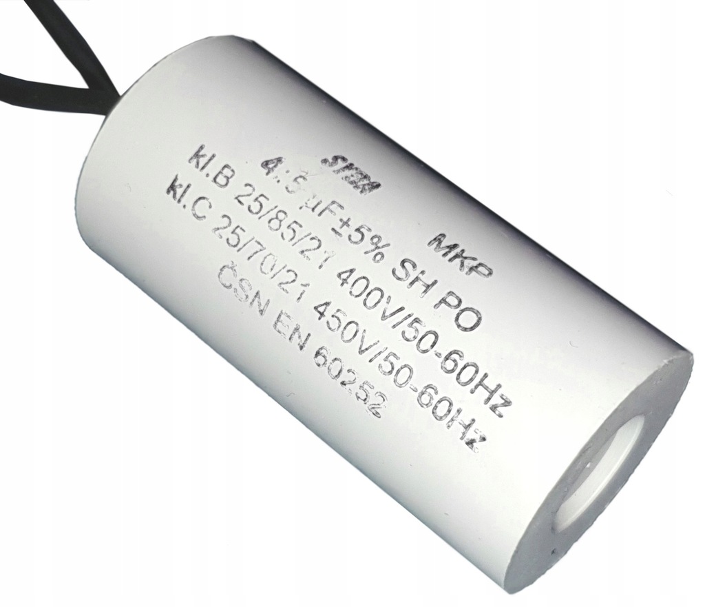 Kondensator silnikowy 4,5uF 5% 450V - SYBA CZECHY - 10795966005 ...
