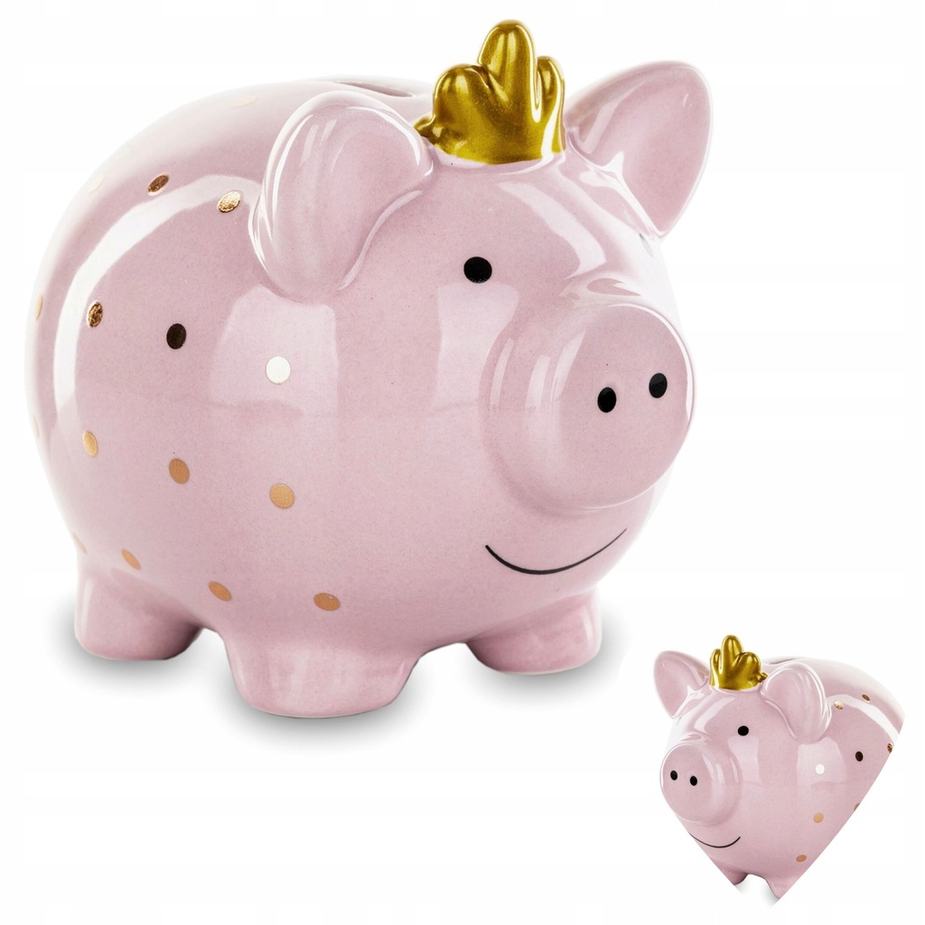 Skarbonka Świnka Otwierana Różowa DLA DZIECI 11 cm - 12842993693 ...