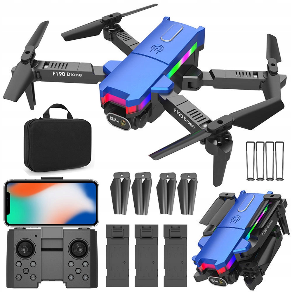 DRON F190 PRO KAMERY 4K HD WIFI ZABAWKA ZAWIS 250M - 13740364402 ...