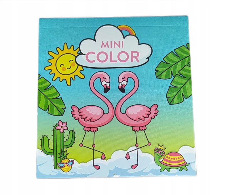 Mini kolorowanka kieszonkowa 10 x 10 cm flamingi - 14086223747 ...