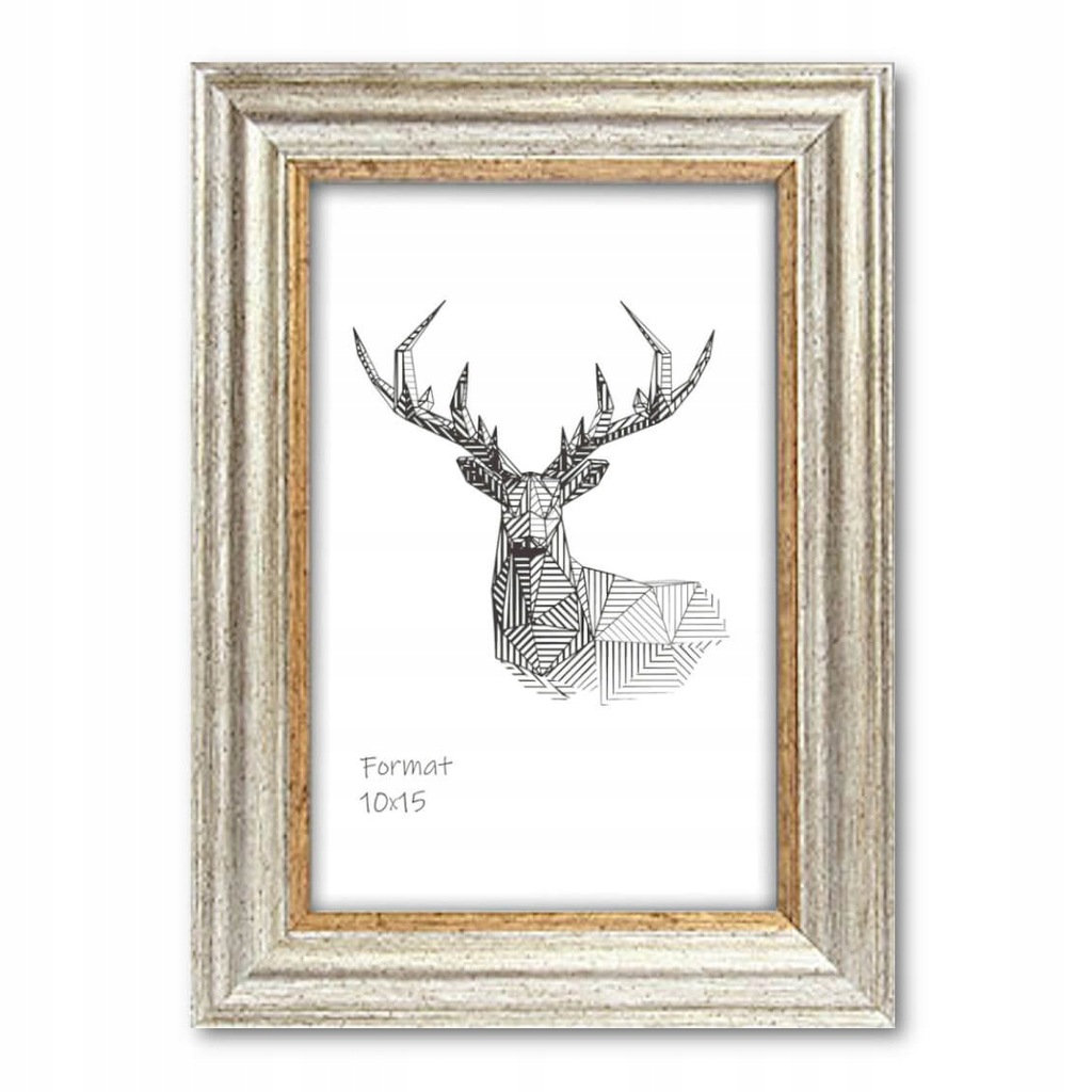 Klasyczna Ramka Ramki do Zdjęć Srebrna Złota 15x21 - 9640246649 ...