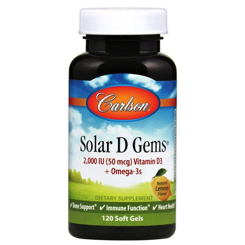 Solar D Gems - Witamina D3 2000 IU + Omega 3 (120 - 13002915506 ...