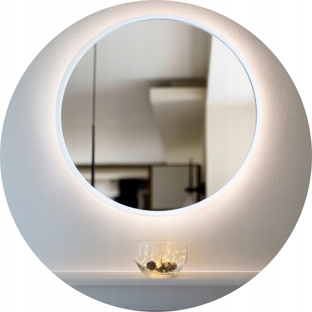 LUSTRO OKRĄGŁE 80CM LED COB BIAŁA ALUMINIOWA RAMKA LOFT - 17323896697 ...
