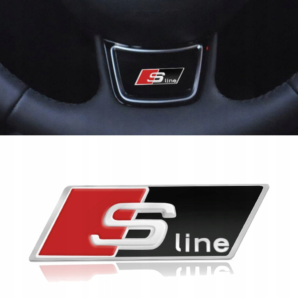 AUDI S LINE EMBLEMAT NA KIEROWNICĘ SLINE ZNACZEK - 12900517916 ...