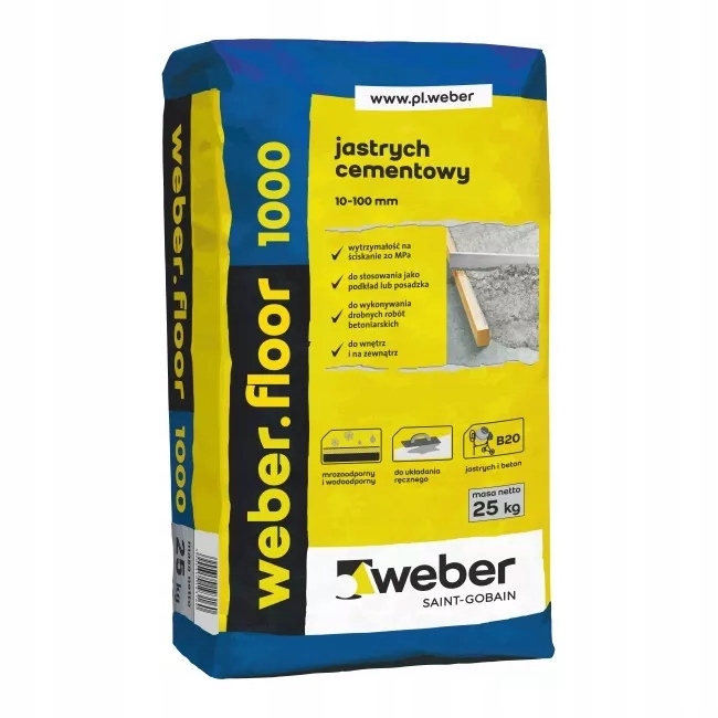 jastrych cementowy Posadzka cementowa Weber 25 kg - 12378313341 - oficjalne archiwum Allegro