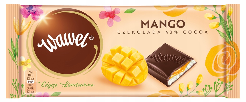 Czekolada nadziewana Mango Wawel 100g - 11832973081 - oficjalne archiwum Allegro