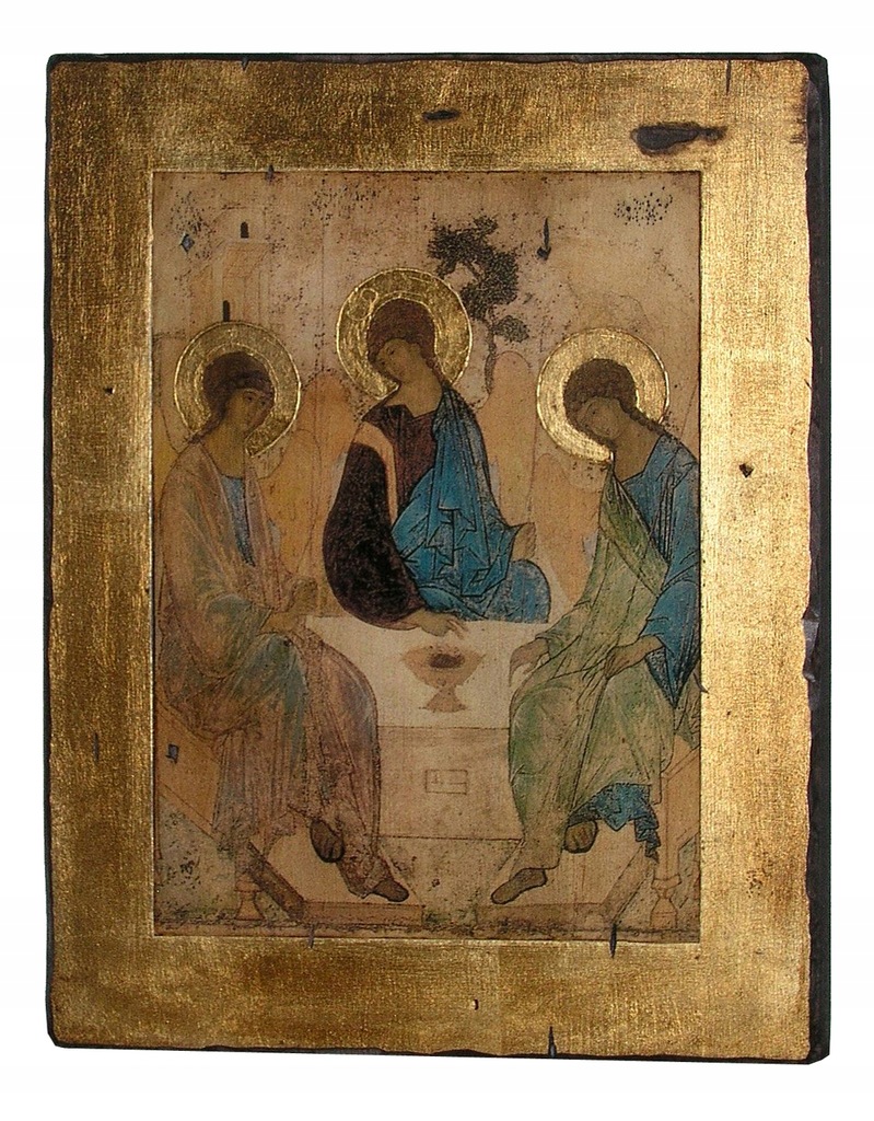 IKONA - TRÓJCA ŚWIĘTA STYLIZOWANA NA STARĄ RUBLOW - 12983099573 ...