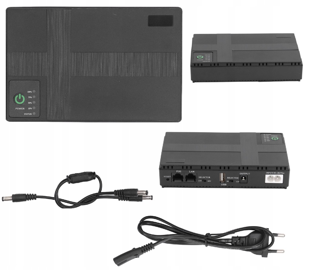 ZASILACZ AWARYJNY UPS MINI DO ROUTERA 12V 9V 5V DC 15W USB POWERBANK 8 ...
