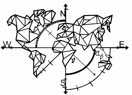 HIT MAPA ŚWIATA Kompas Duża Dekoracja na ścianę - 8096598017 ...