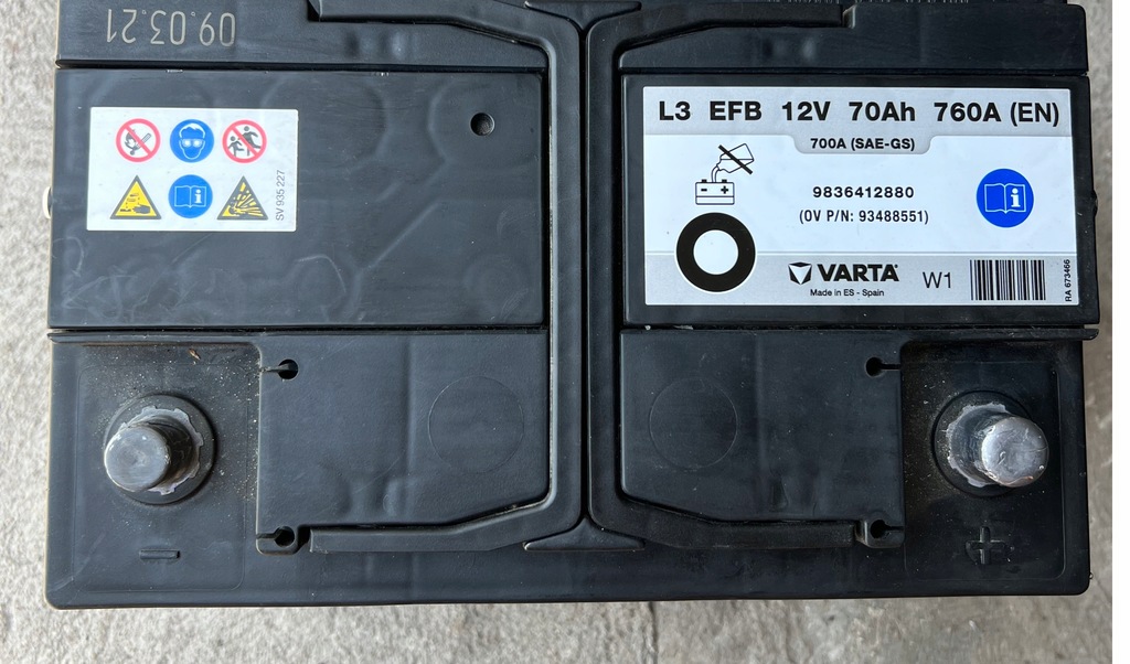 AKUMULATOR L3 EFB 12V 70Ah 760A - 12540994738 - oficjalne archiwum Allegro