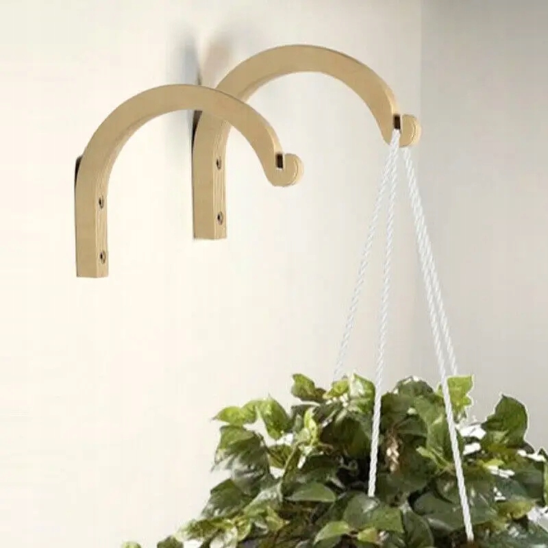 2pc Nordic Natural Wood Wall Plant Hangers Pine Wood Wall Plant Hanging ...