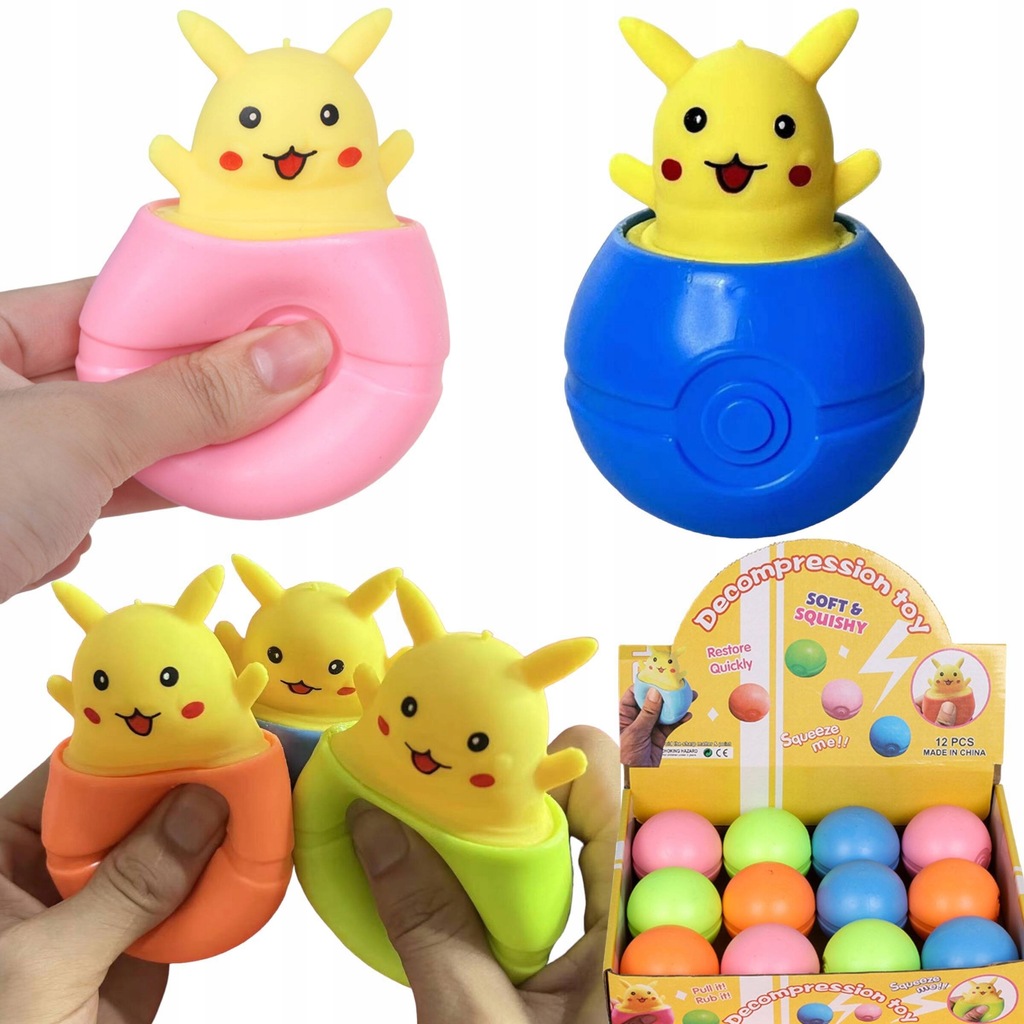 GNIOTEK PIKACHU POKEMON FIDGET ZABAWKA ANTYSTRESOWA SQUISHY NA NERWY ...
