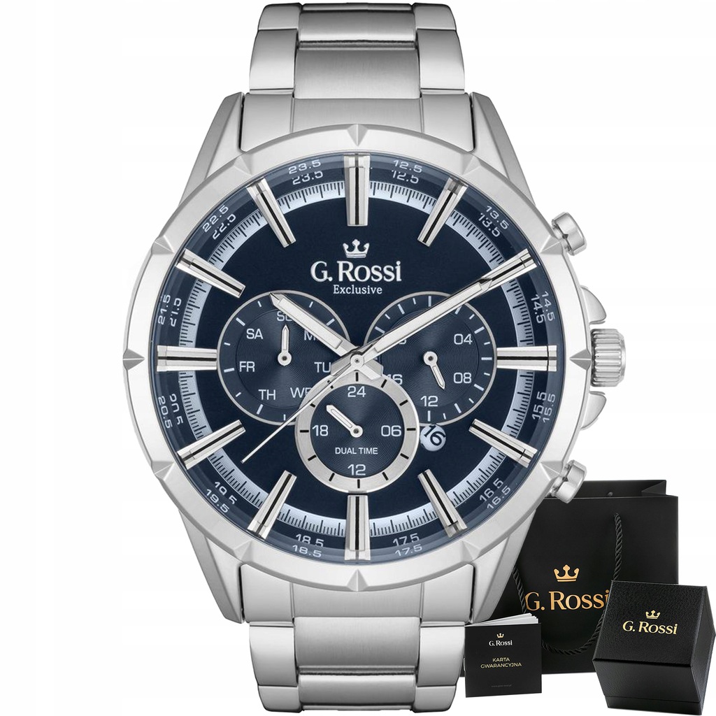 Zegarek męski G.ROSSI Exclusive CHRONOGRAF+PUDEŁKO - 11750772201 ...