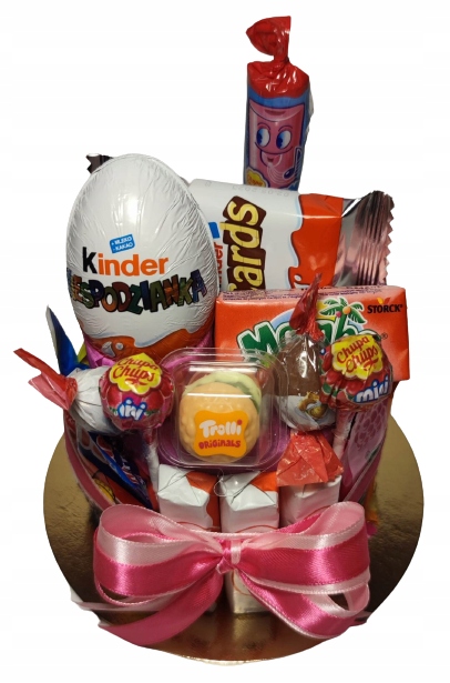 Tort kinderki,mamby, żelki pełny,prezent,dziecko - 13397817548 ...