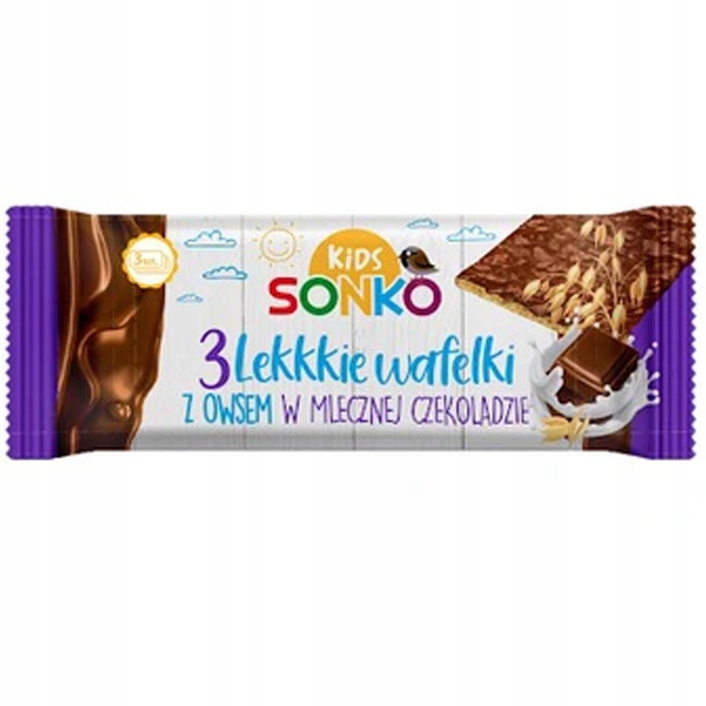 Sonko wafelki z owsem w czekoladzie 36g x 11szt - 11643404609 - oficjalne archiwum Allegro