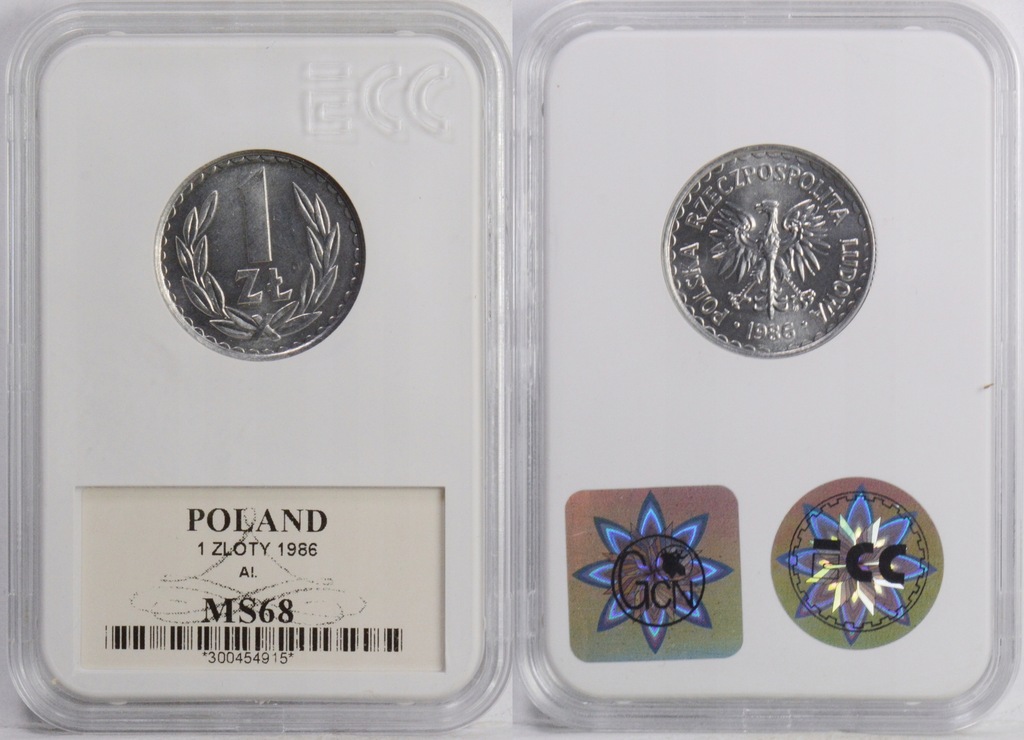 ZB. 1 ZŁOTY 1986 ALUMINIUM MS68 22.02 - 15196731605 - oficjalne archiwum Allegro