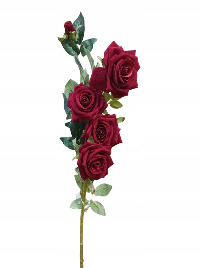 Róża gałązka kwiat sztuczny BORDOWY 89 cm - 14243668528 - oficjalne ...