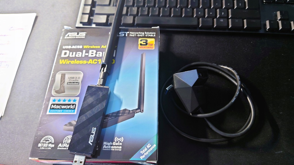 Karta sieciowa Asus USB-AC56 z anteną zewnętrzną - 13086146470 ...