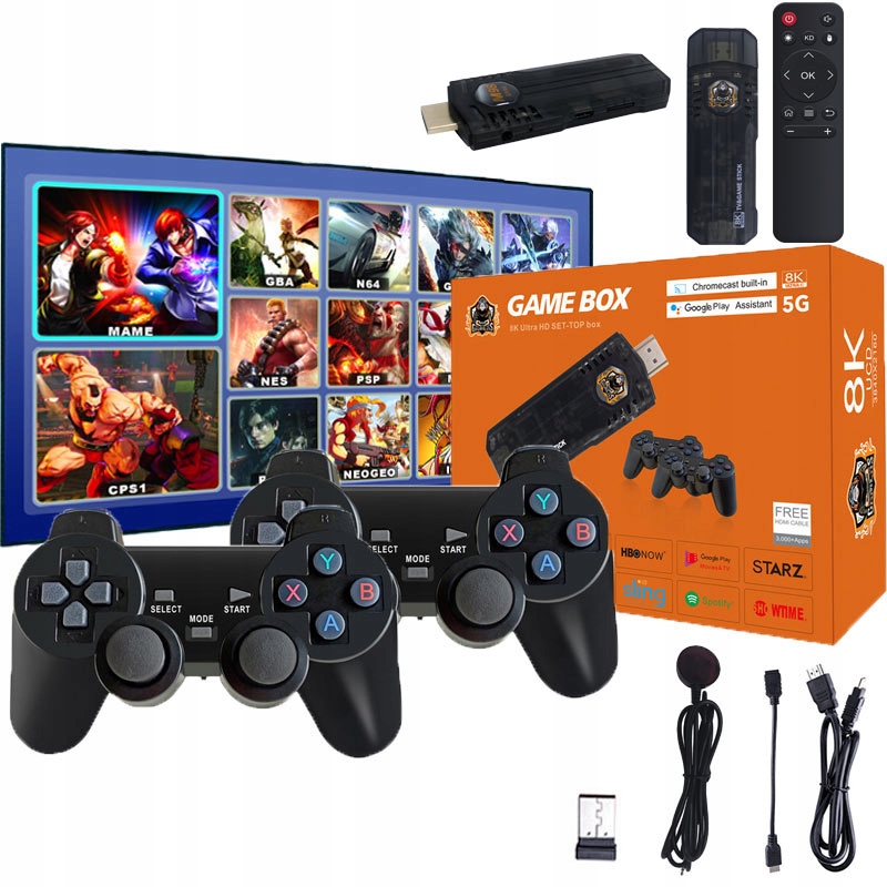 GRA TELEWIZYJNA TV BOX 8K KONSOLA 1W GIER + 2 PADY - 14300767528 ...